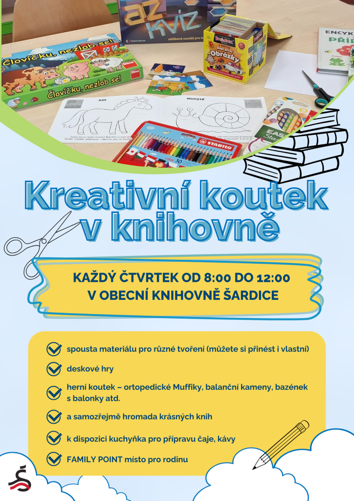 Kreativní koutek v knihovně - Oficiální stránky obce Šardice